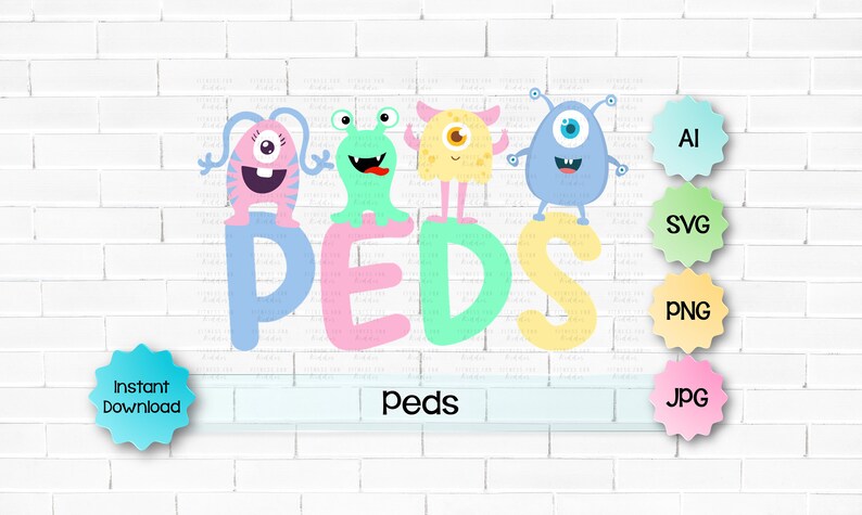 Baby Monster Peds Svg, Peds Svg, Monster PT Svg, Healthcare Svg ...