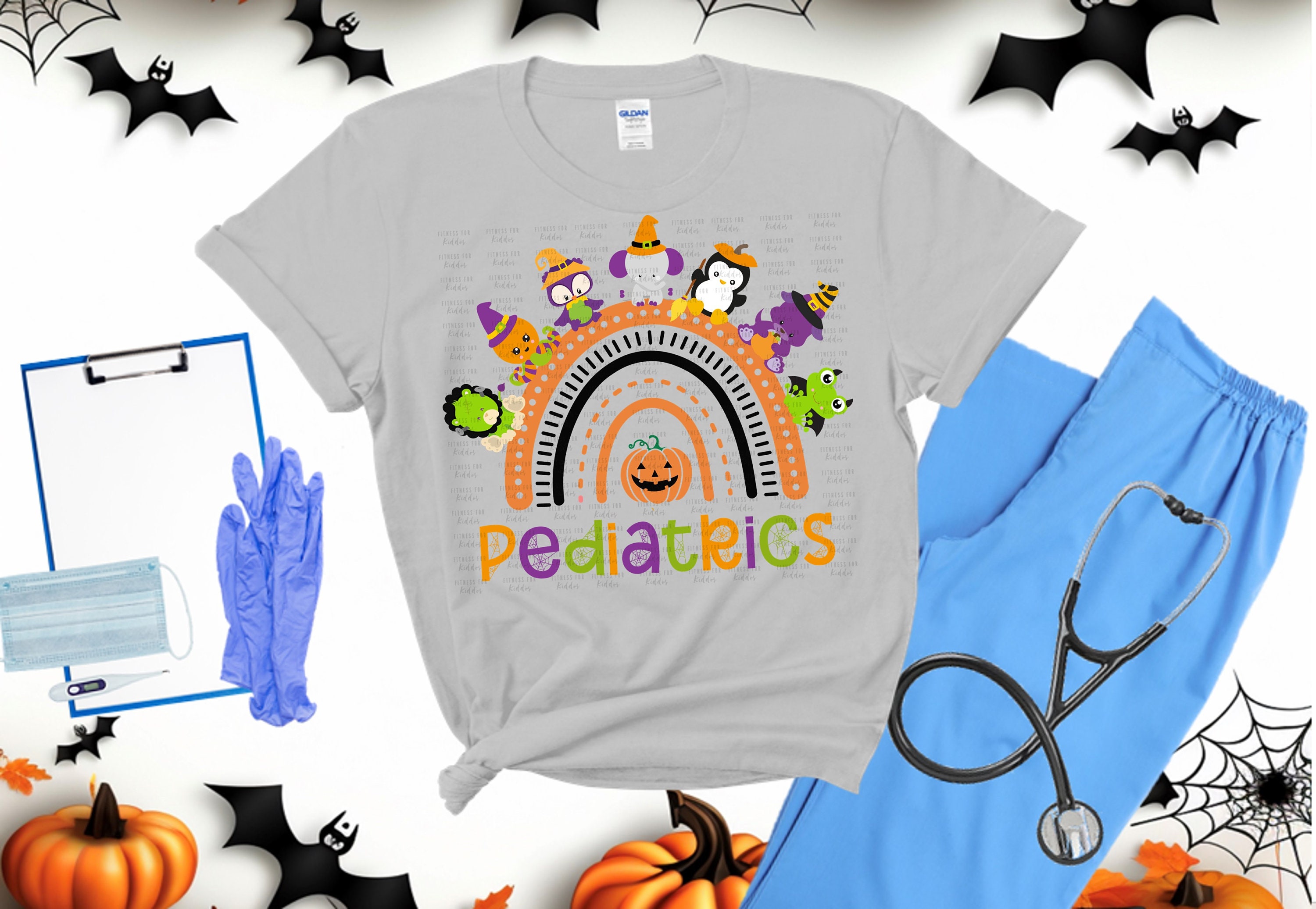 Halloween Rainbow Pediatrics Svg, Halloween Peds Svg, Rainbow ...
