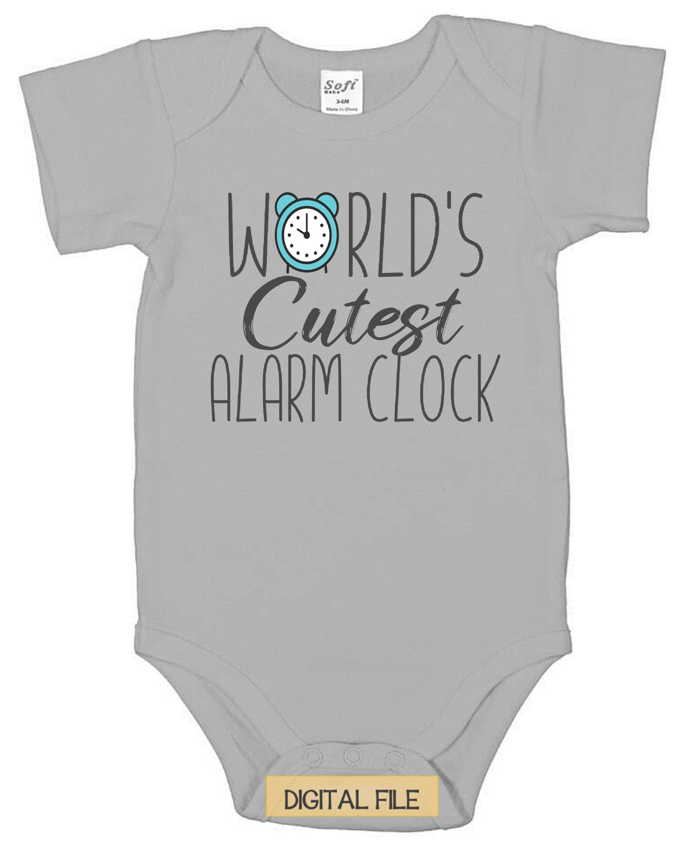 World's Cutest Alarm Clock Svg, Baby Shower Svg, Baby Onesie Svg, Baby ...