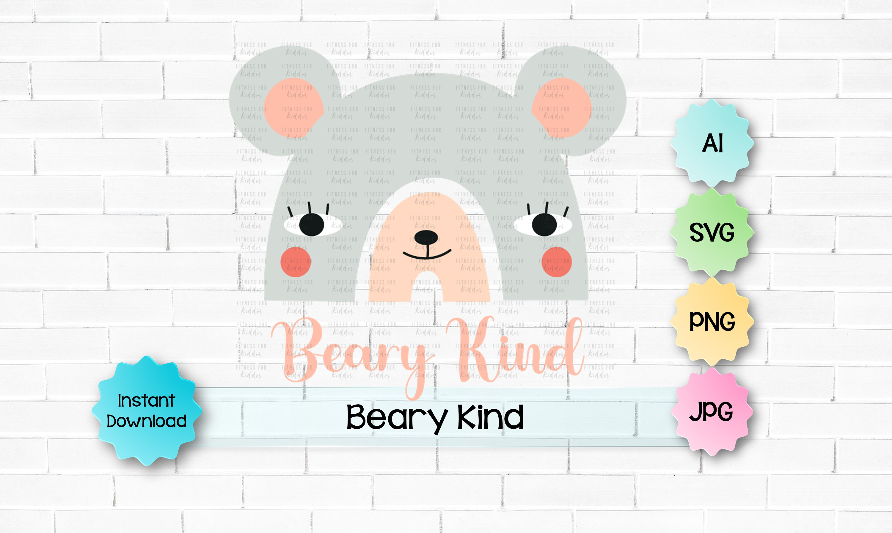 Beary Kind Svg, Rainbow Animal Svg, Baby Shower Svg, Baby Onesie Svg ...
