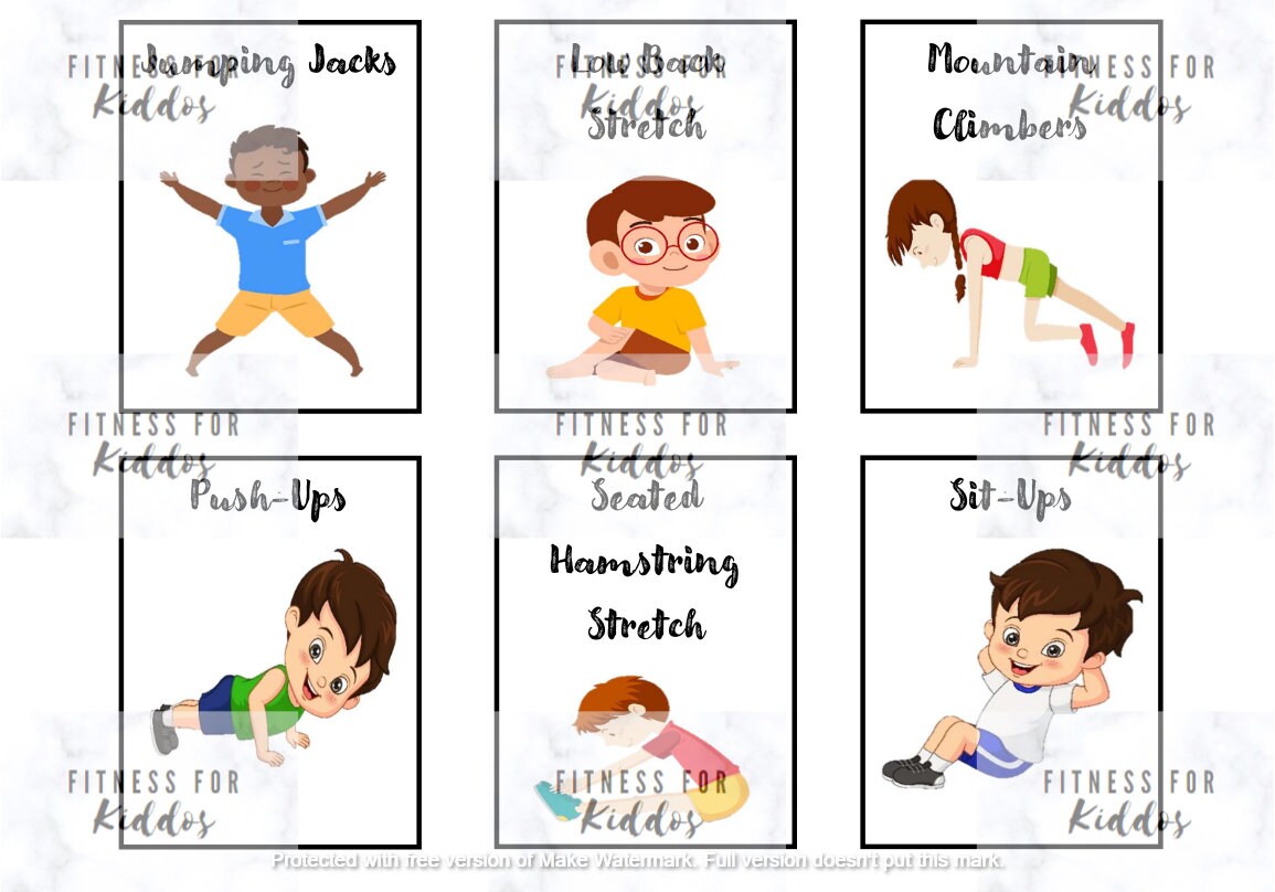 Rainbow Fitness Bingo 30 CARDS L Kids Bingo L Brain Breaks for Kids L ...