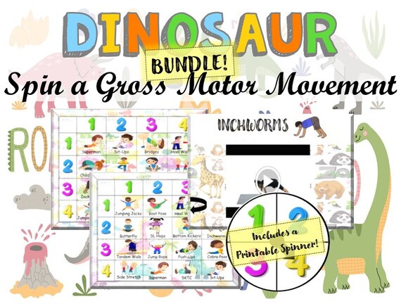Dinosaur Spin a Gross Motor Movement L Brain Breaks for Kids L | Etsy
