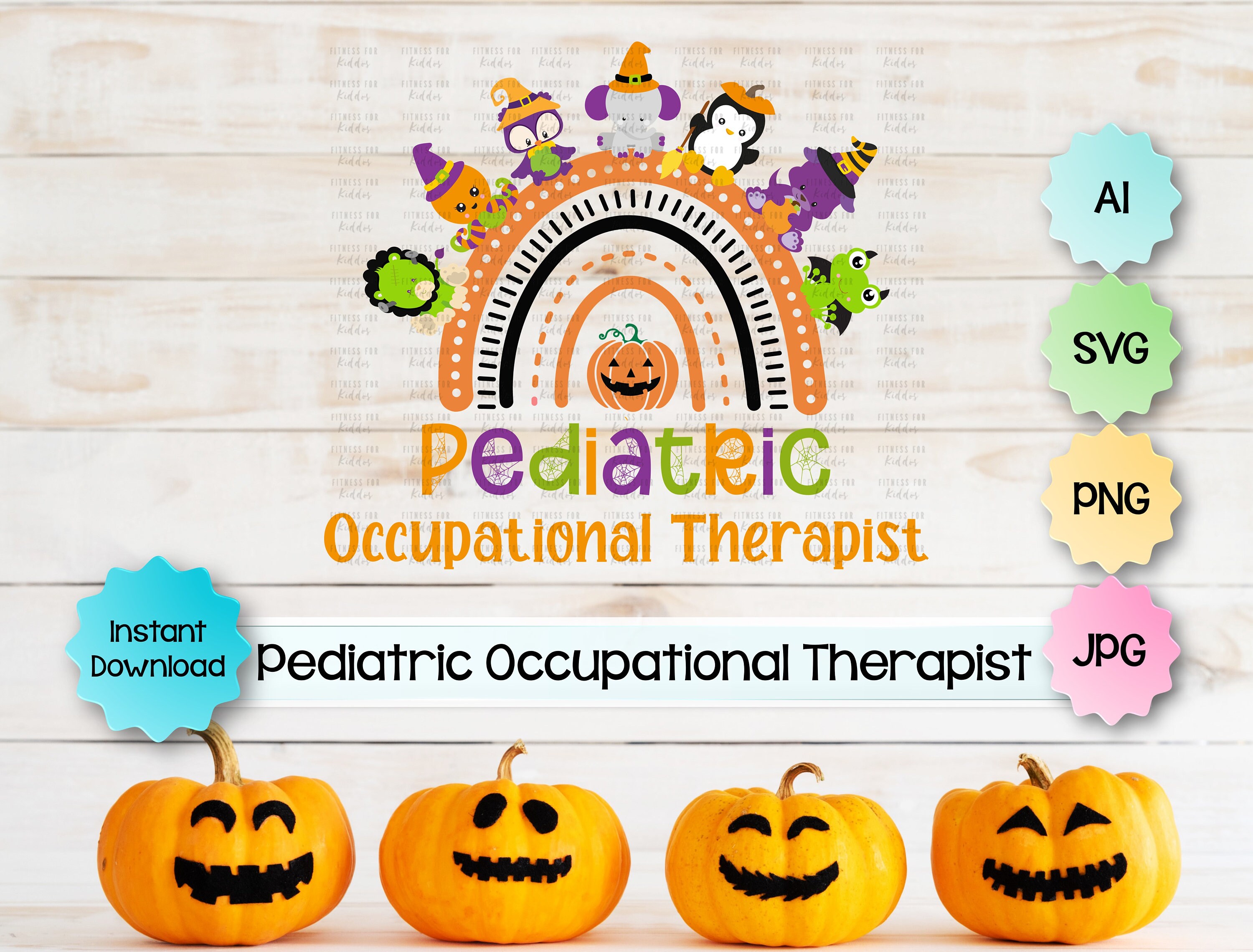 Halloween Rainbow Peds OT Svg, Halloween Occupational Therapist, Fall ...