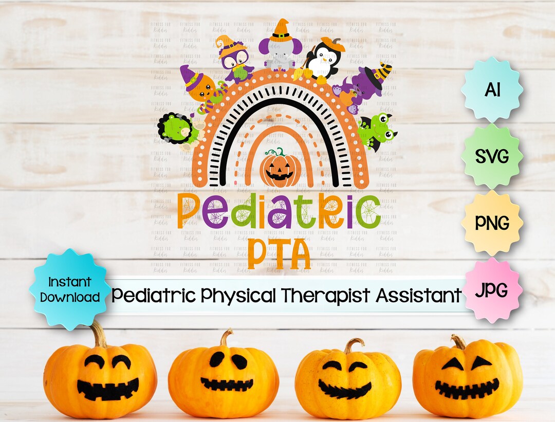 Halloween Rainbow Peds PTA Svg, Halloween Physical Therapist Assistant ...