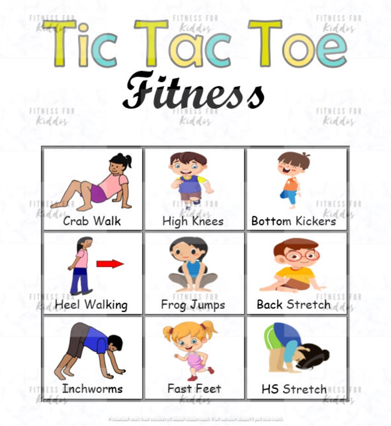 Beginner Fitness Tic-tac-toe L Kids Tic-tac-toe L Brain Breaks for Kids ...