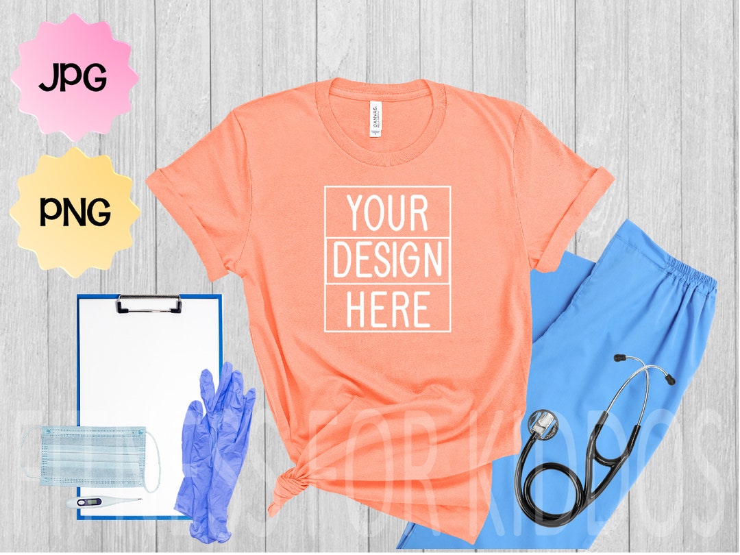 Bella Canvas 3001 Sunset Mockup, Healthcare Mockup, Doctor Nurse Mockup ...