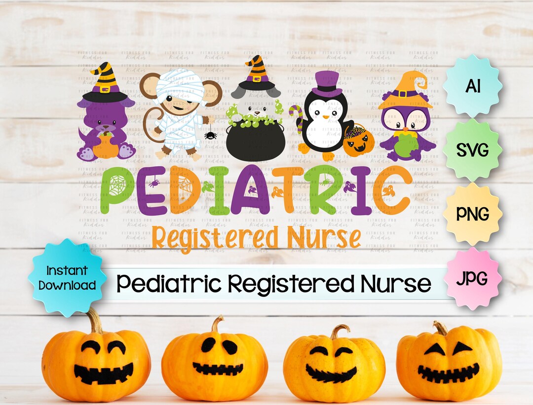 Halloween Pediatric Nurse Svg, Halloween Registered Nurse, Fall Nurse ...