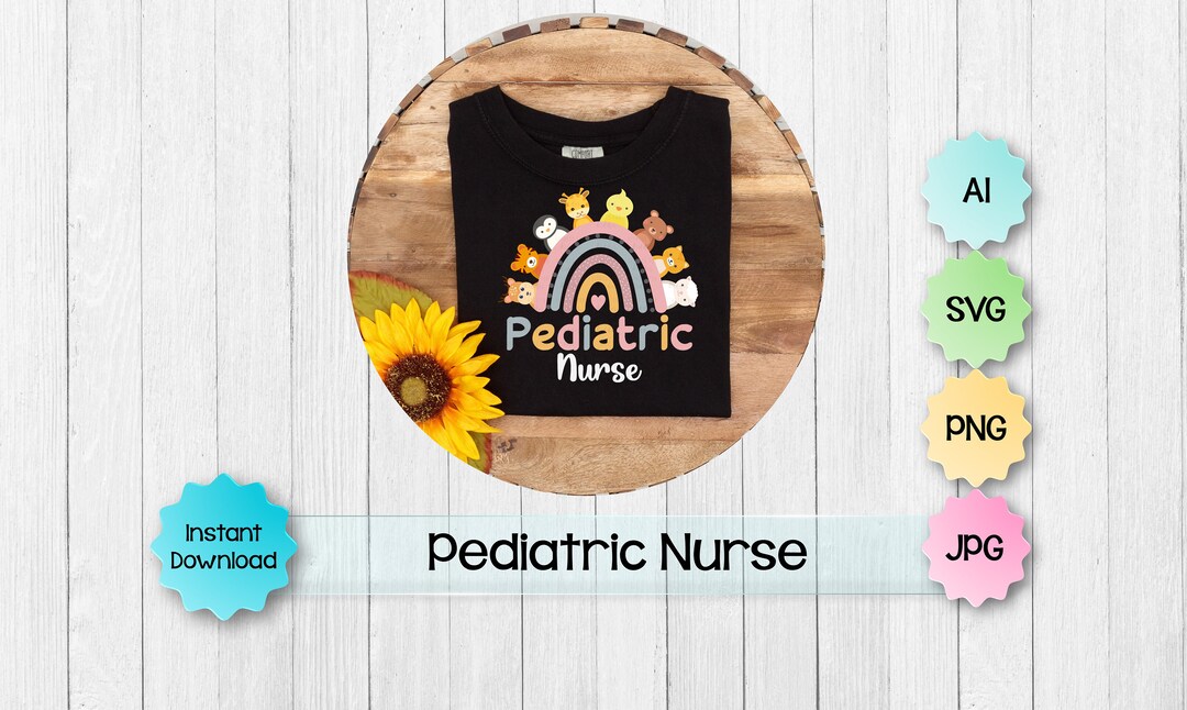 Rainbow Pediatric Nurse Svg, Peds Svg, Nurse Svg, RN Svg, Registered ...