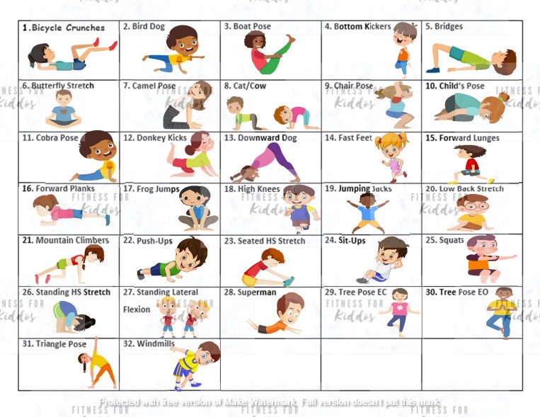 Fall Fitness Bingo 20 CARDS L Kids Bingo L Brain Breaks for Kids L Kids ...