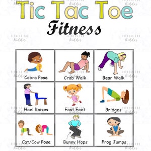 Beginner Fitness Tic-tac-toe L Kids Tic-tac-toe L Brain Breaks for Kids ...
