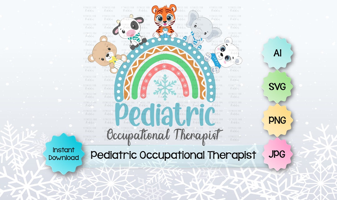 Winter Rainbow Peds OT Svg, Winter Occupational Therapist, Occupational ...