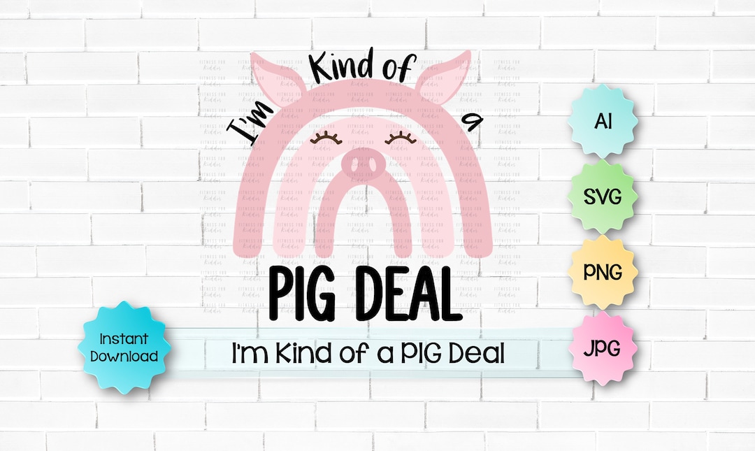 I'm Kind of a Pig Deal Svg, Animal Rainbow Svg, Baby Shower Svg, Baby ...