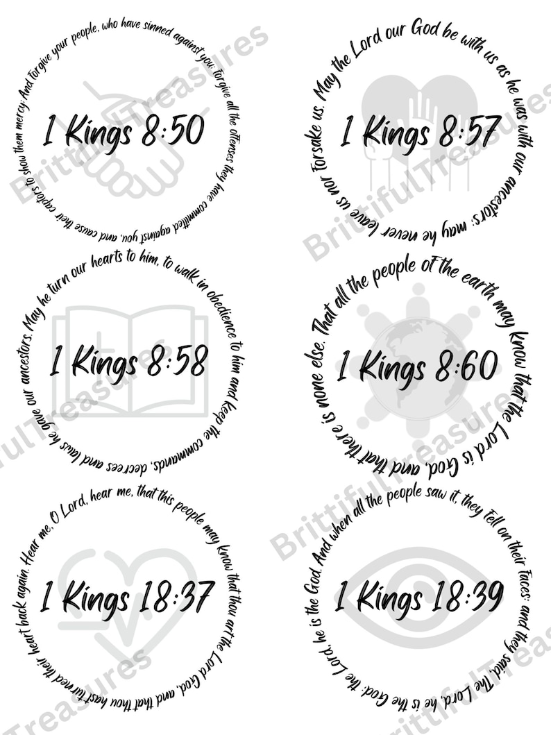 1 Kings Pack - PNG - JPG - SVG - Pdf - Digital Download - Bible Verses ...