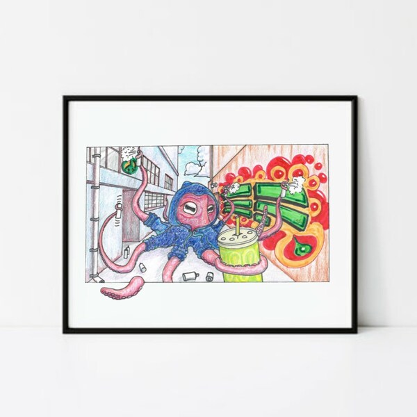 Octopus Graffiti Art - Etsy