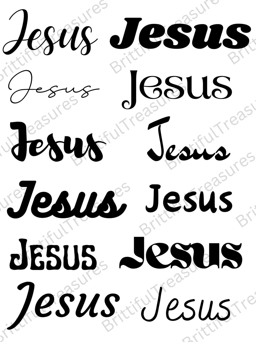 Jesus Font Pack - PNG - JPG - SVG - Pdf - Digital Download - Variety ...
