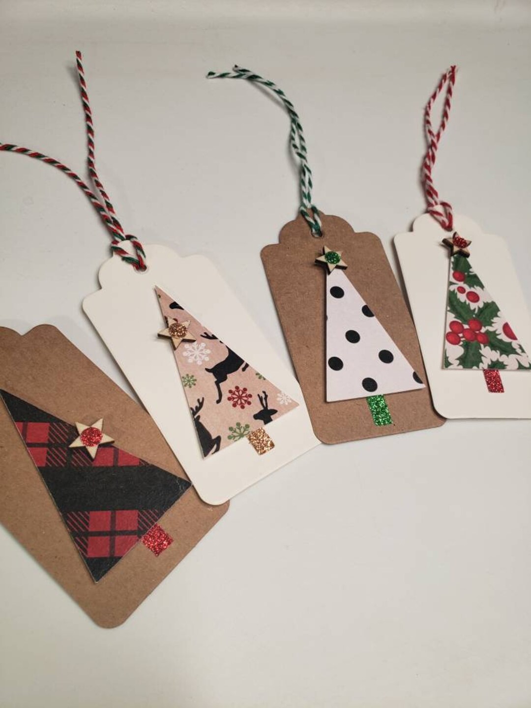 Christmas Gift Tags Christmas Tree Dimentional Sparkle - Etsy