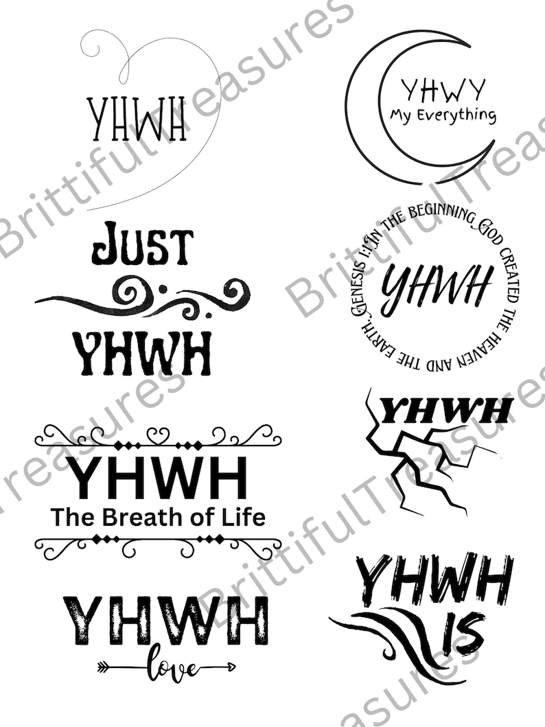 YWHW Png JPG SVG Pdf Digital Download Variety Holy Stickers Yahweh - Etsy