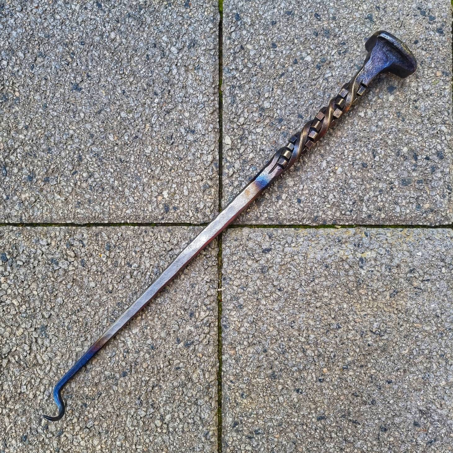 Blacksmith Handmade Rail Spike Forged Steel BBQ Grill Pigtail - Etsy