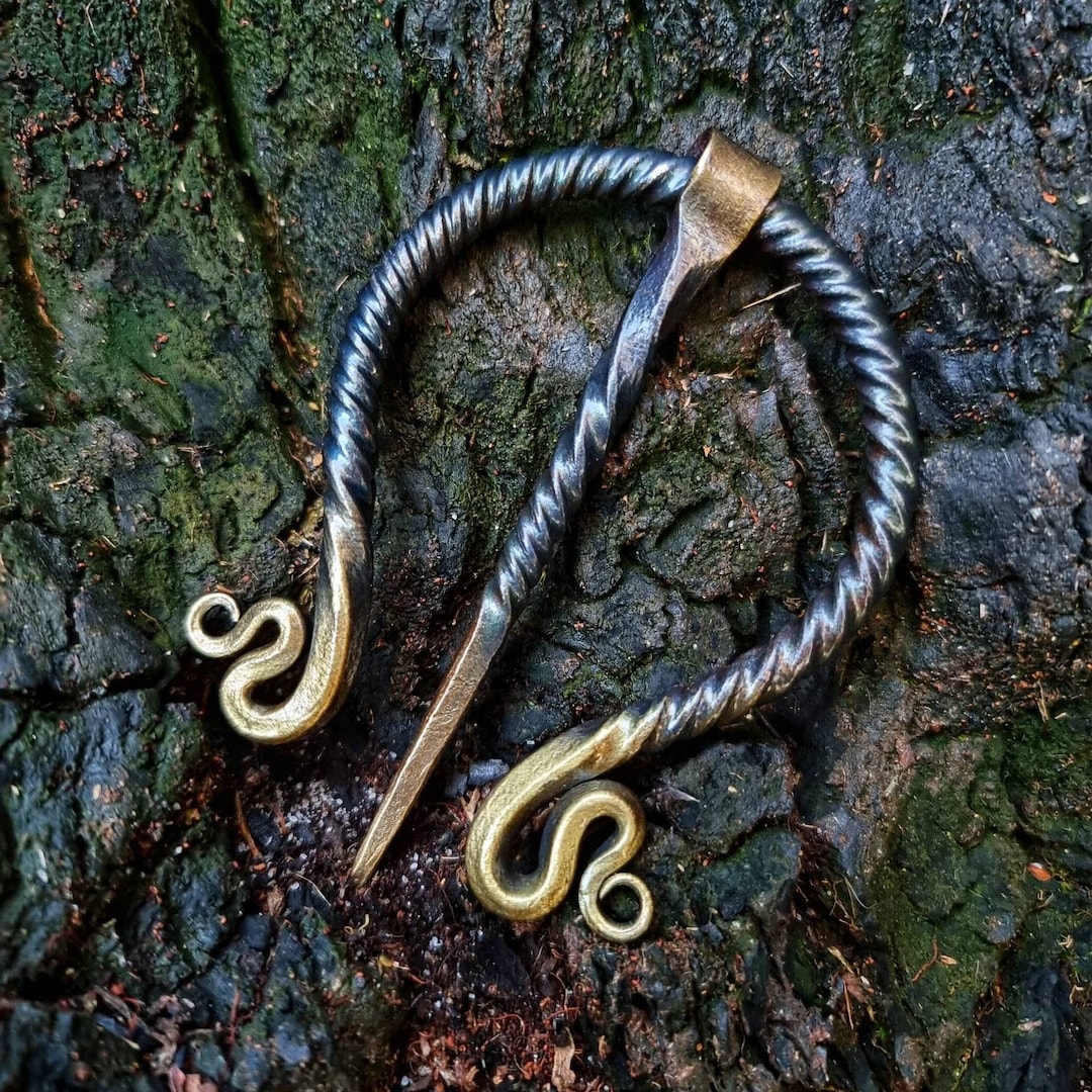 Blacksmith Handmade Forged Steel Penannular Cloak Brooch - Etsy