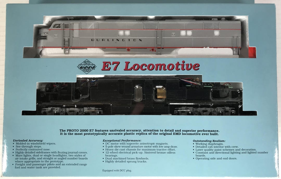 Life-like, Proto 2000, HO Scale, E7, Burlington, CB&Q #9924A, DCC Ready ...