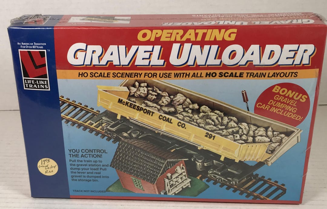 Life-like, HO Scale, Operating Gravel Unloader W/ Dumping Car, Item ...
