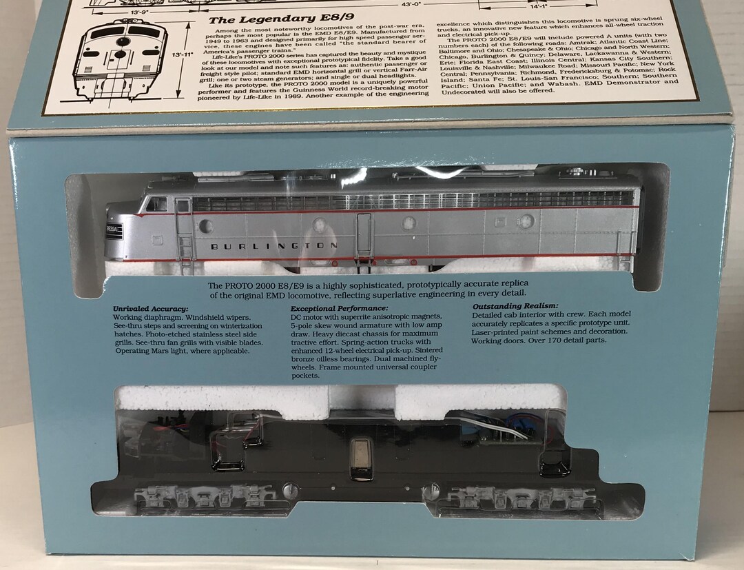 Life-like, Proto 2000, HO Scale, E8/9, Burlington, CB&Q #9939A - Etsy