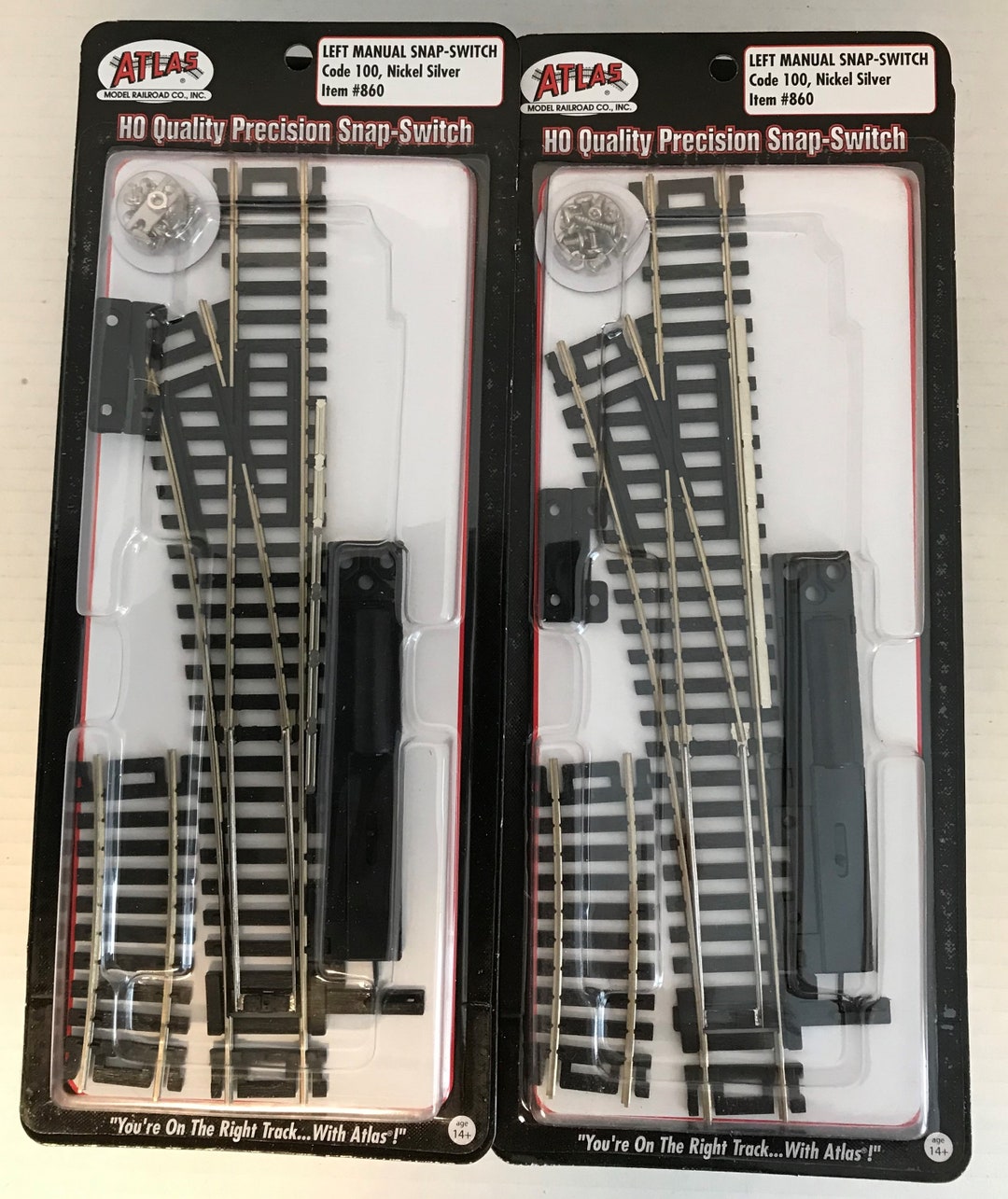 Atlas, HO Scale, Left Manual Snap-switch, Code 100, Nickel Silver, Item ...
