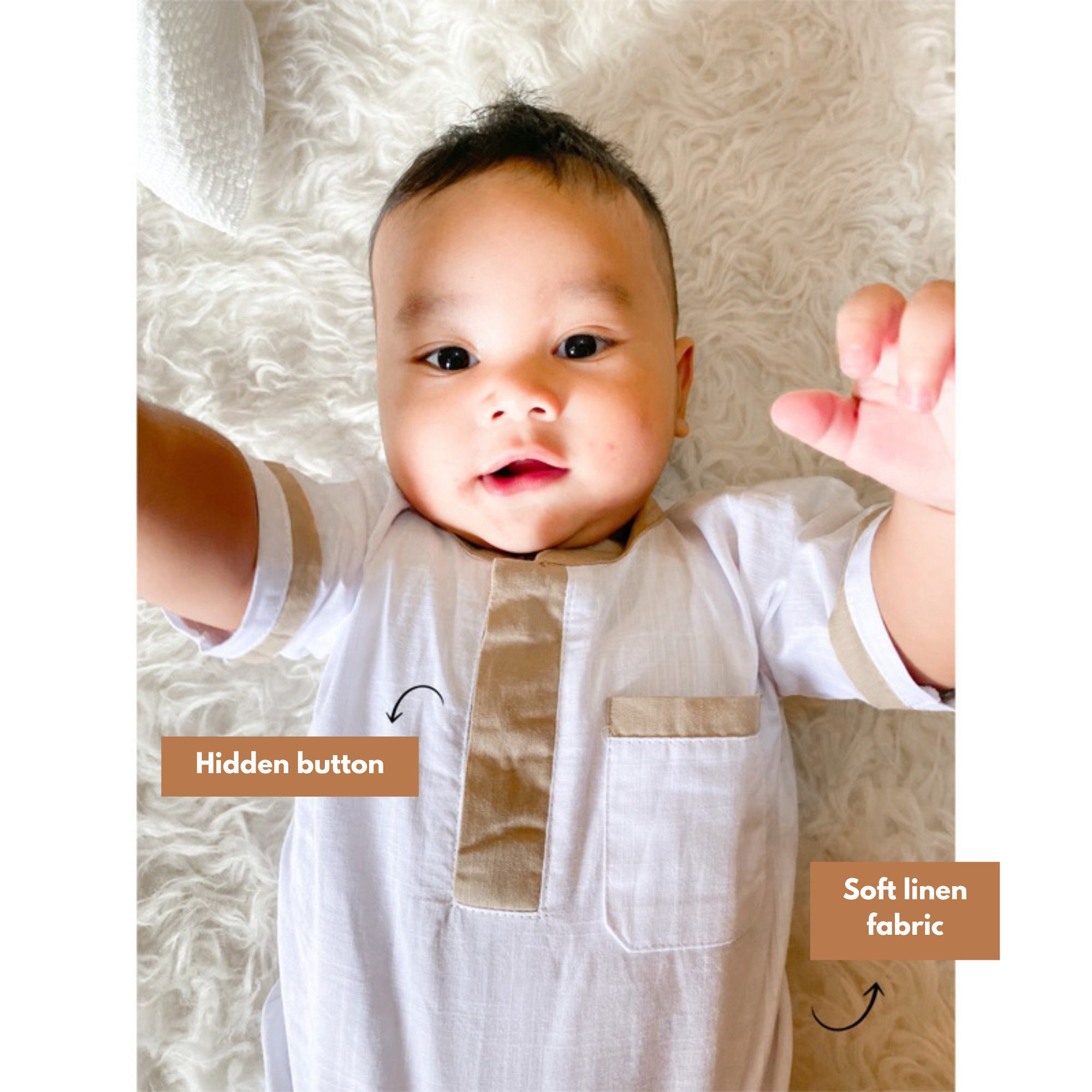 Muslim Baby Boy Thobe Set With Prayer Caps for 0 Months-2 Years Old ...