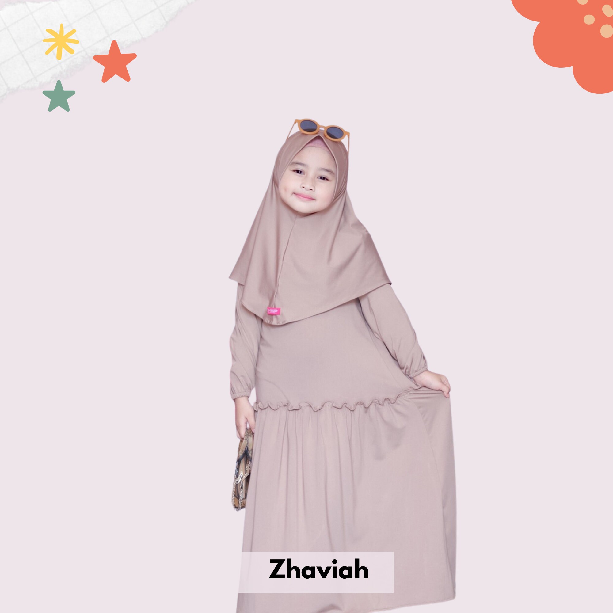 Muslim Girl Dress and Hijab Set for 4-6 Years, Islamic Kids Girl Eid ...