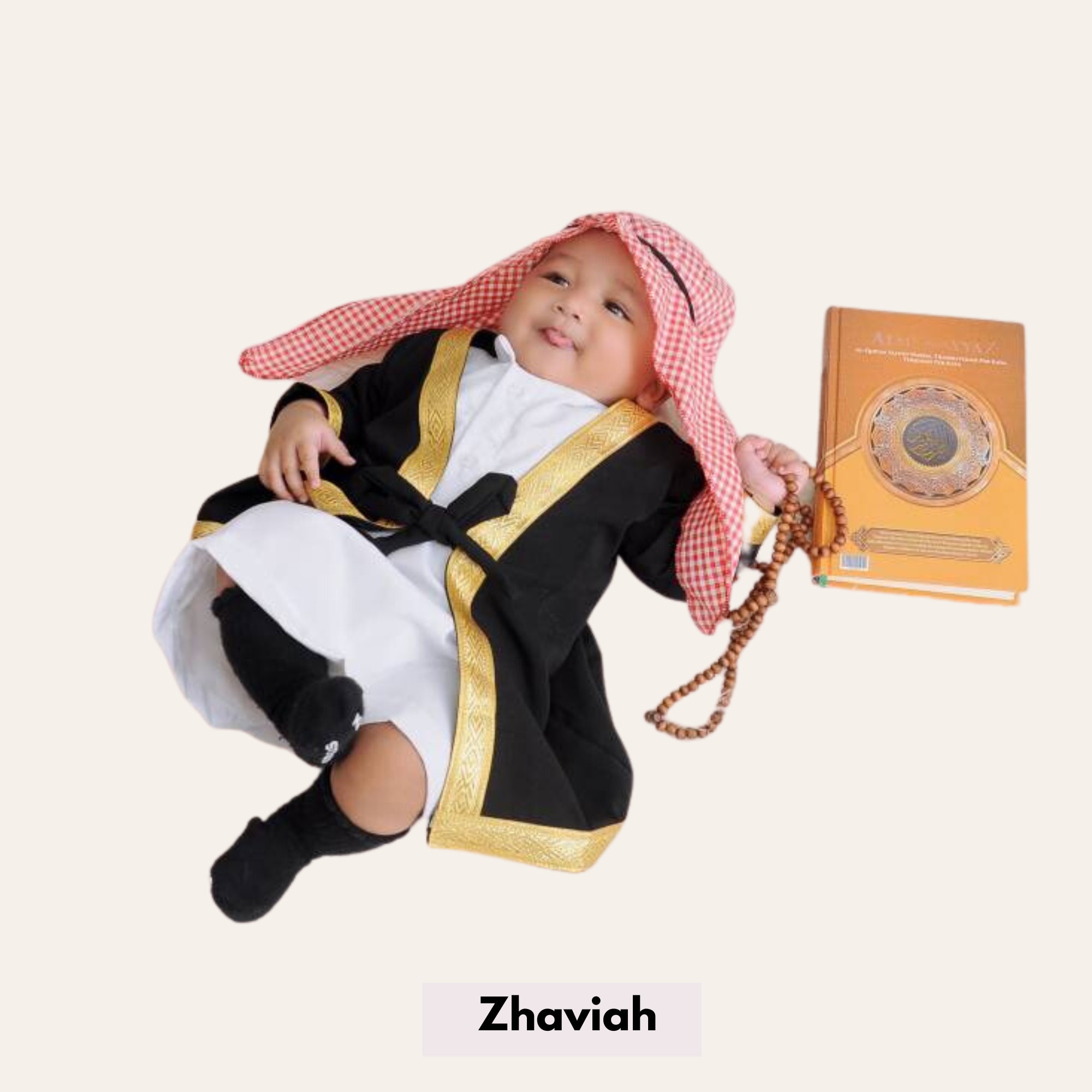 Muslim Baby Boy Thobe Set With Arabian Head Scarf/ Keffiyeh for 0-12 ...