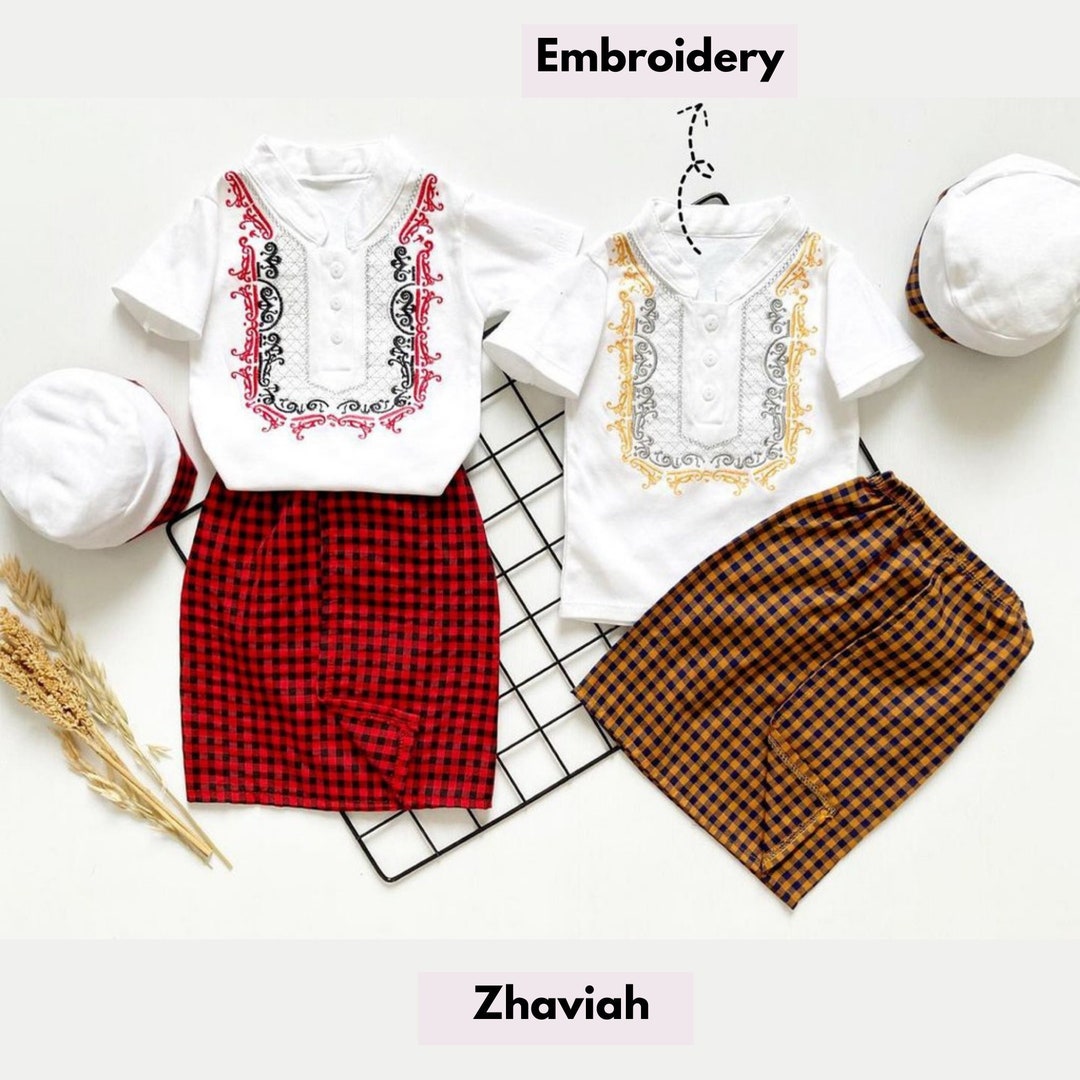 Muslim Baby Boy Thobe Set With Prayer Caps for 0 Months-2 Years Old ...