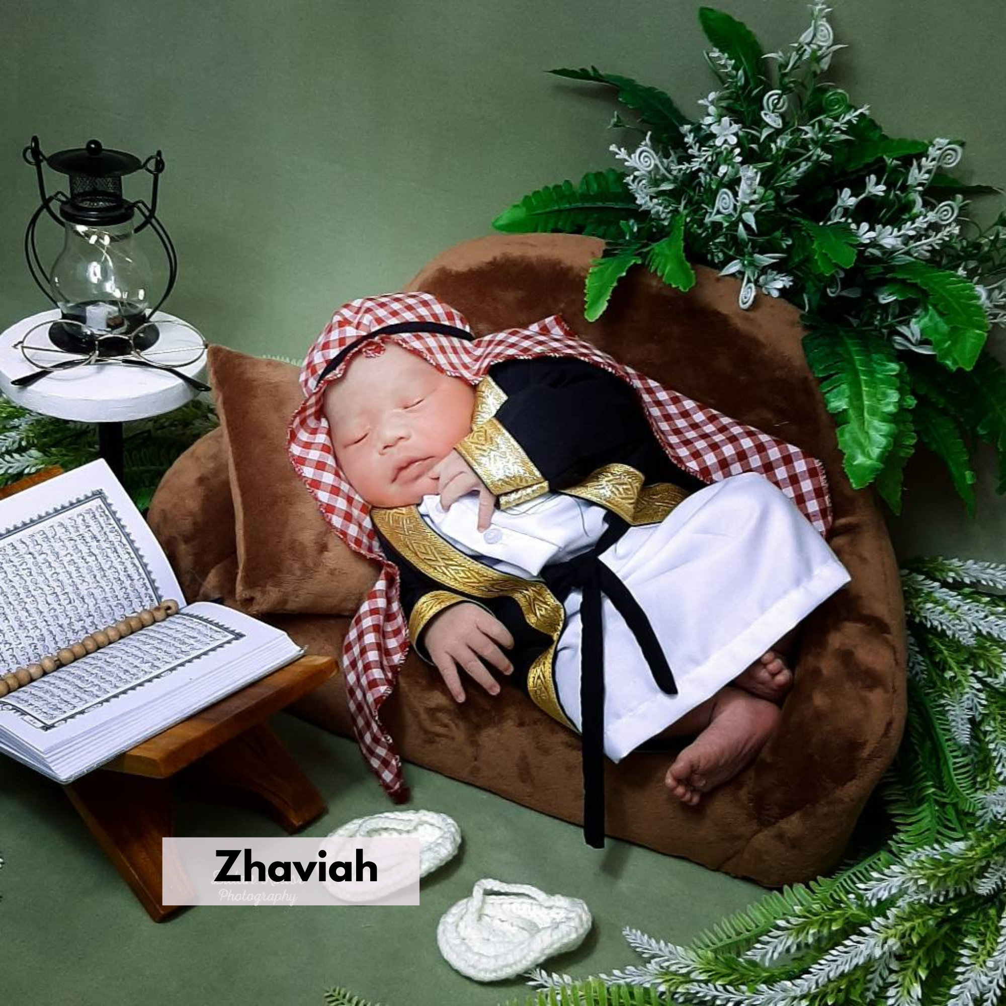 Muslim Baby Boy Thobe Set With Arabian Head Scarf/ Keffiyeh for 0-12 ...