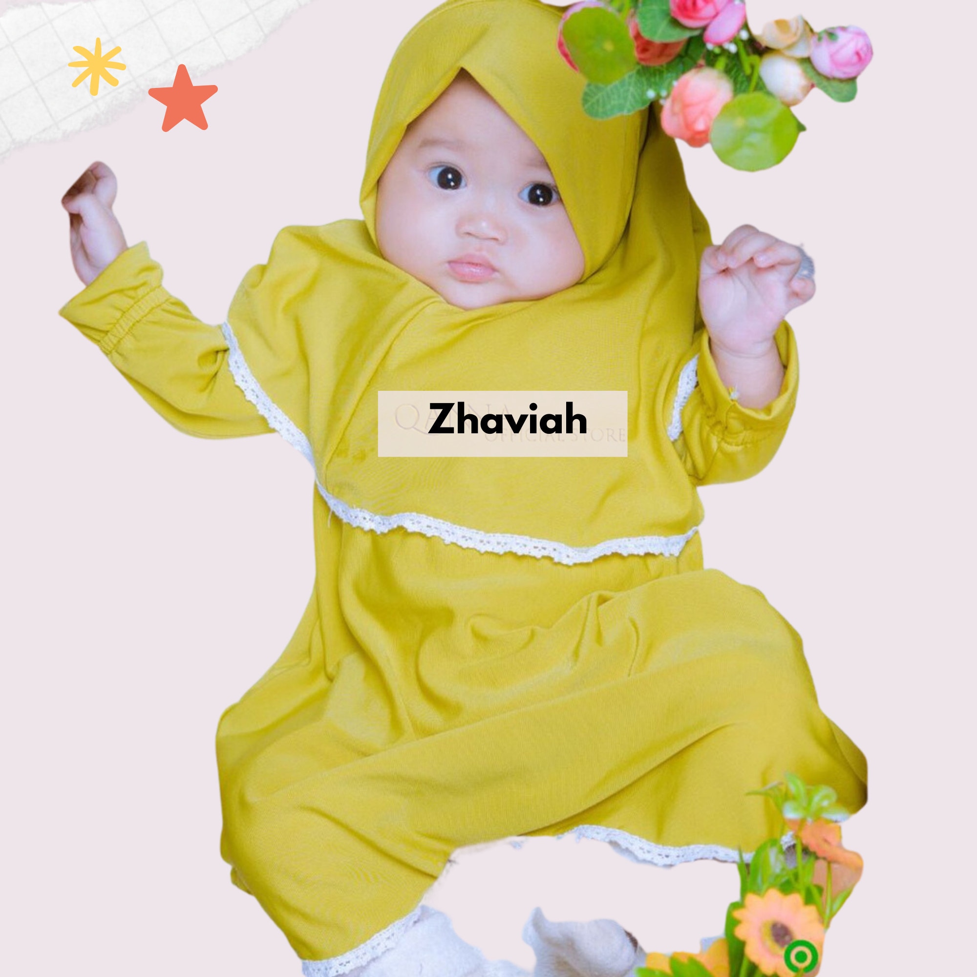 Muslim Baby Girl Dress and Hijab Set for 0 Months - 24 and 36 Months ...