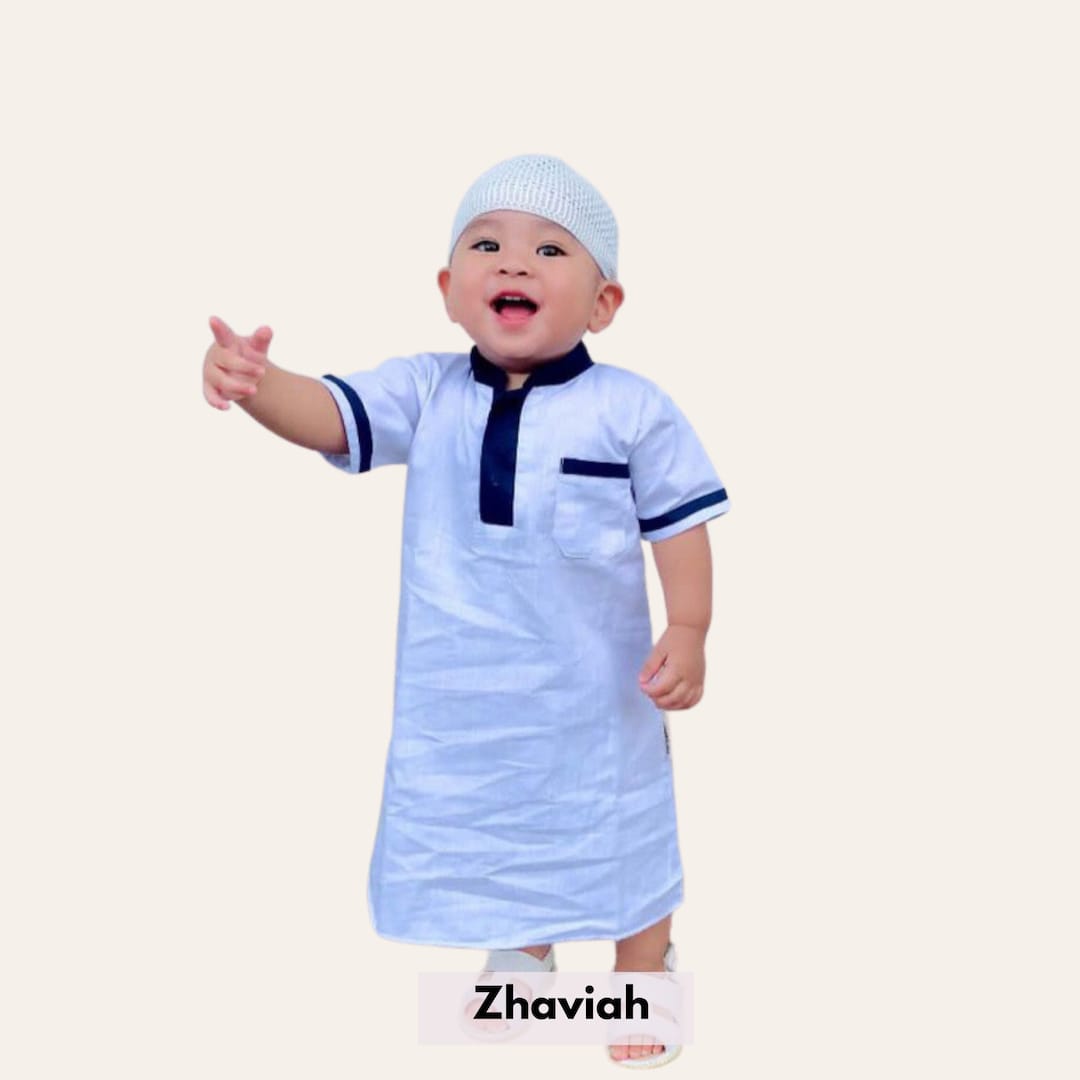 Muslim Baby Boy Thobe Set With Prayer Caps for 0 Months-2 - Etsy