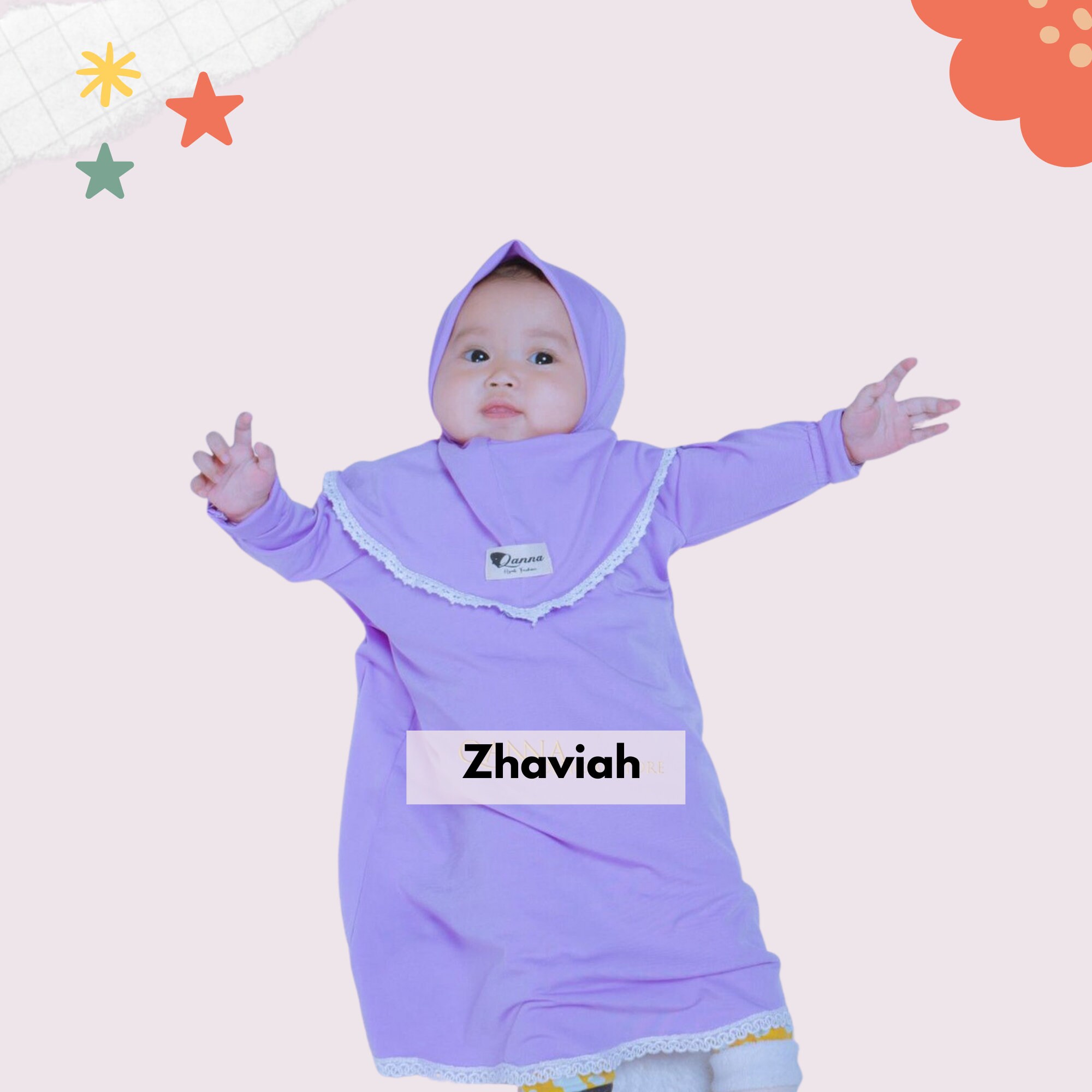 Muslim Baby Girl Dress and Hijab Set for 0 Months - 24 and 36 Months ...