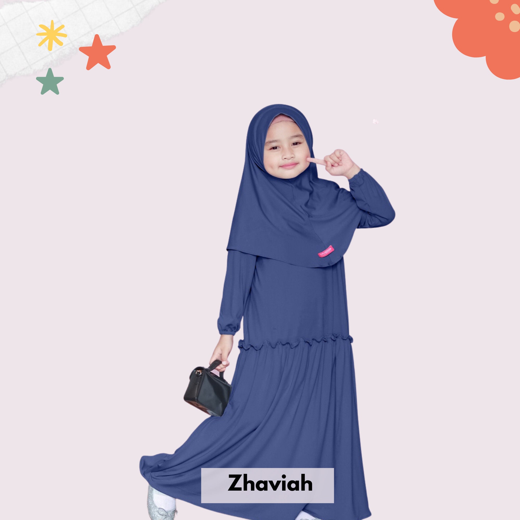 Muslim Girl Dress and Hijab Set for 4-6 Years, Islamic Kids Girl Eid ...