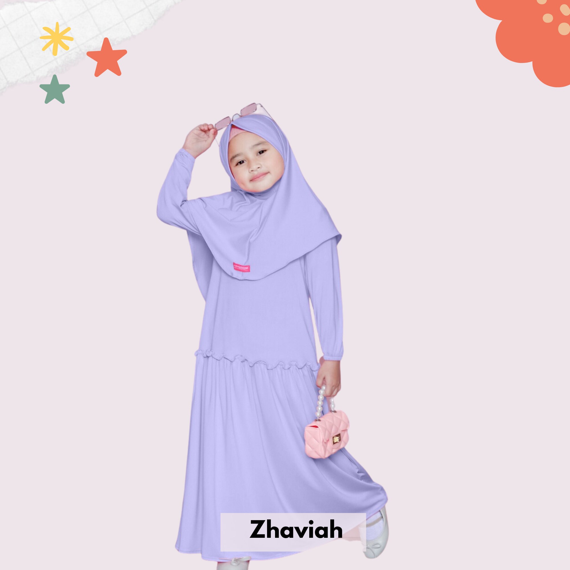 Muslim Girl Dress and Hijab Set for 4-6 Years, Islamic Kids Girl Eid ...