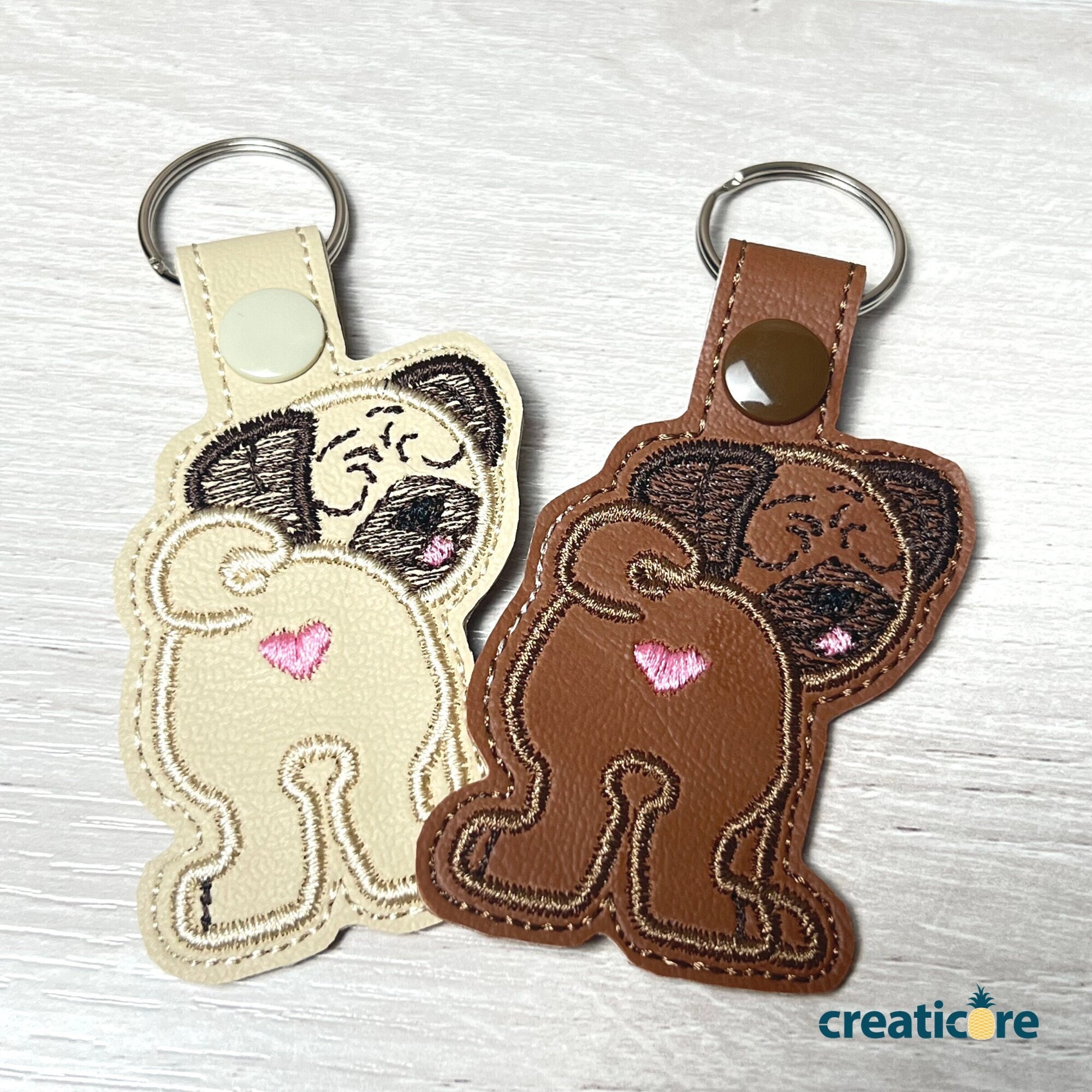 Pug Butt Pug Keychain for Women, Funny Dog Gifts for Owners, Cute Dog ...