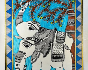 Handmade Traditional Indian Madhubani Folk Art Living Room Decor ...