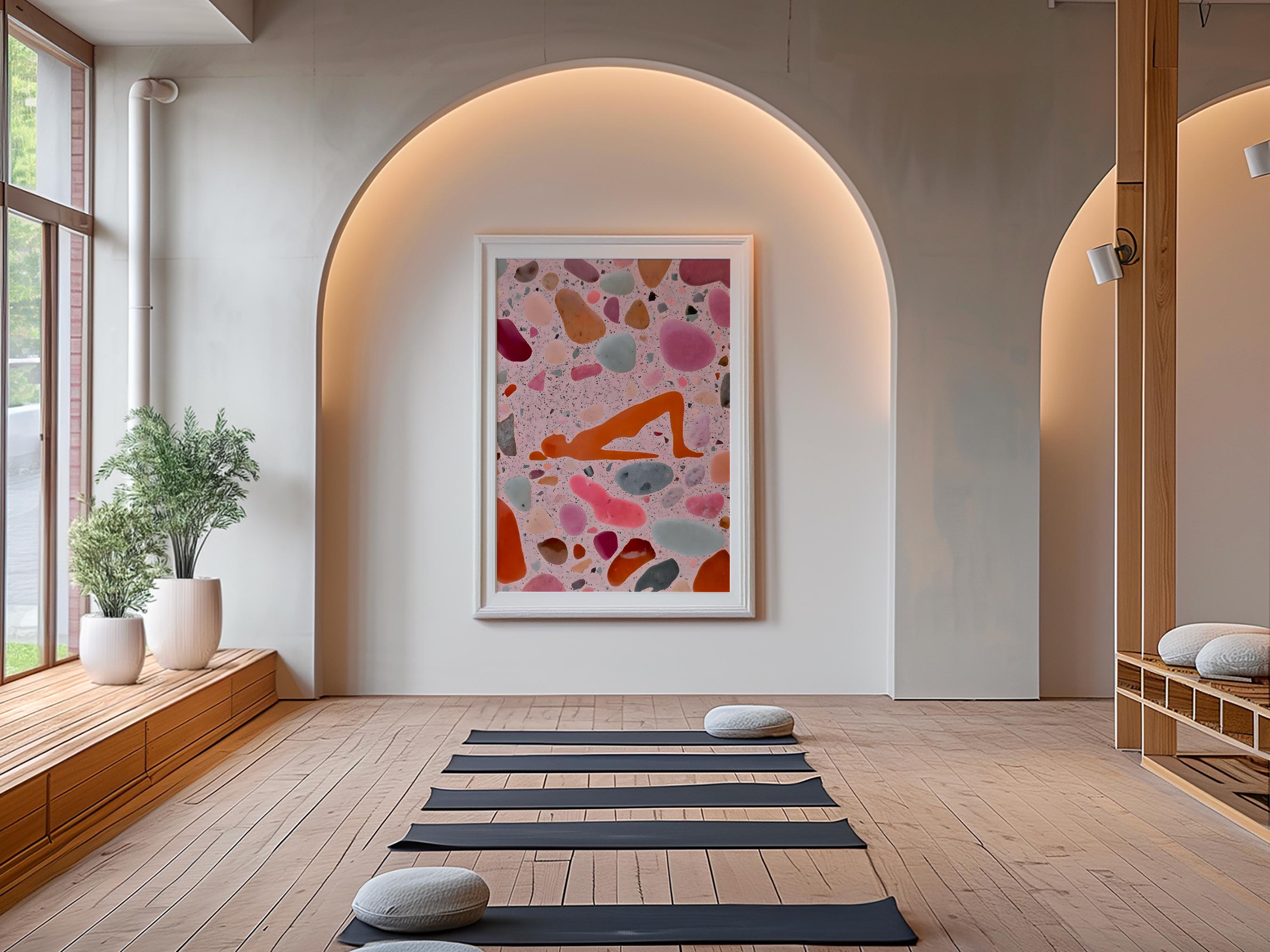 Pilates Pose Poster, Meditation Wall Art, Yoga Poster, Stone Art ...