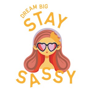 Sassy Cartoon Girl Art Print, Cute Female Illustration With Sunglasses ...