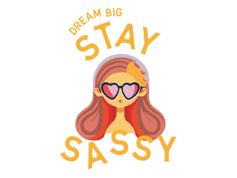 Sassy Cartoon Girl Art Print, Cute Female Illustration With Sunglasses ...