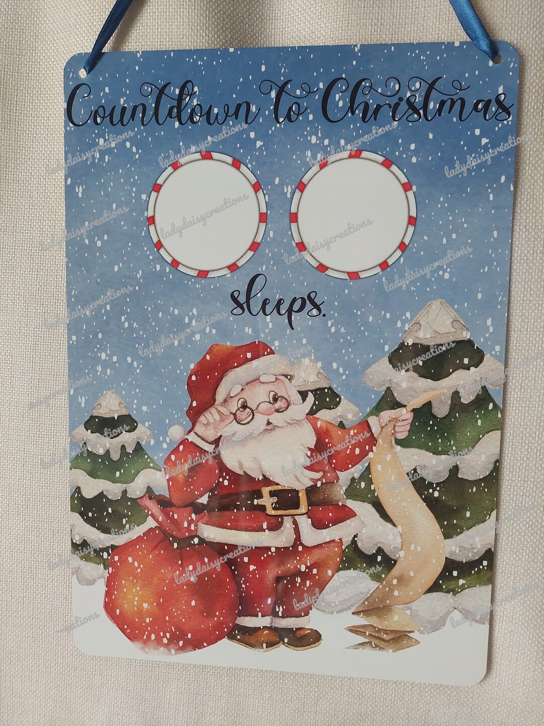 Christmas Countdown Chart, Countdown to Christmas, Christmas Metal ...