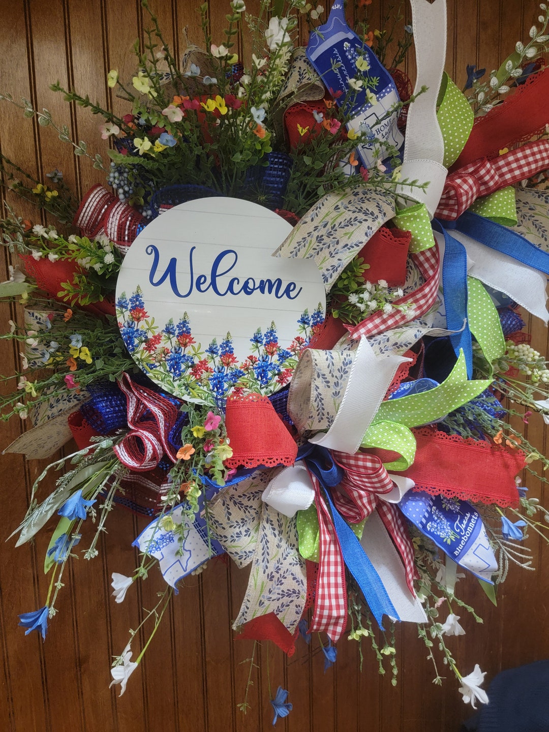Texas Wreath, Texas Bluebonnet Wreath, Farmhouse Wreath, Front Door ...