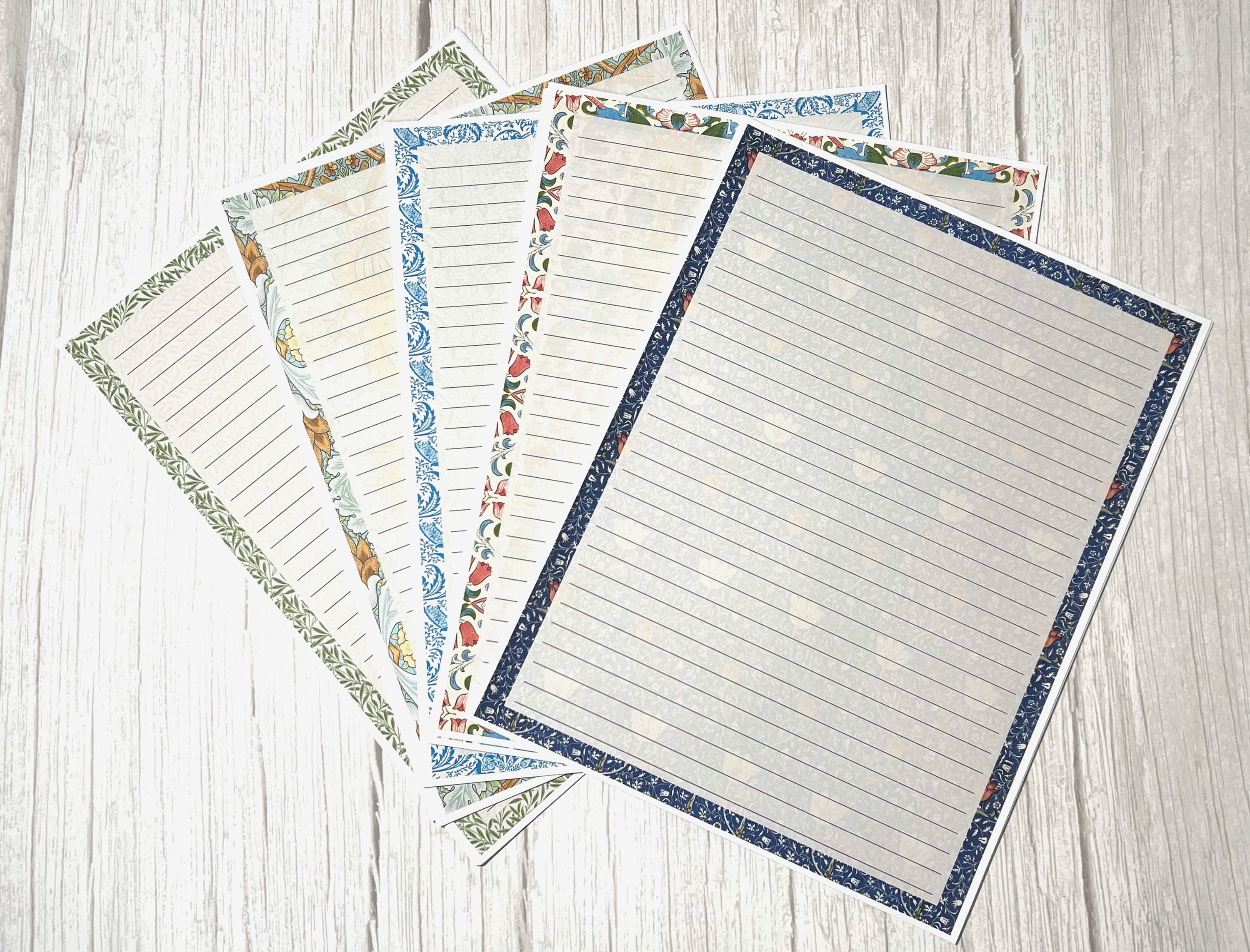 Vintage Style Stationery Paper Pack, 8.5 X 11 Front & Back, 5 Different ...