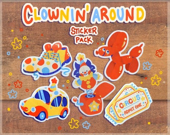 Holographic Clowns Sticker Pack - Etsy