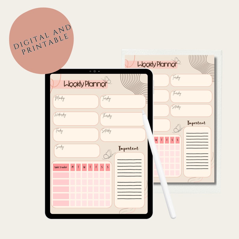 Printable Butterfly Daily Planner, Personal Planner Bundle, Daily ...