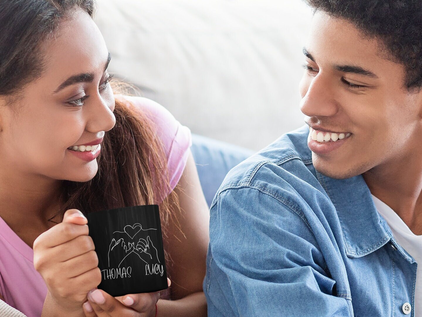 Personalized Pinky Promise Holding Hands Mug, Pinky Promise Gift, Gift ...