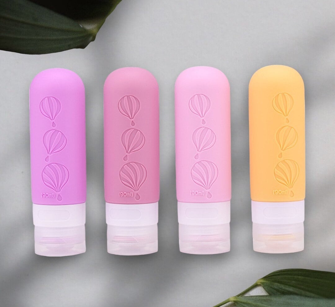 Silicone Travel Bottles, 4 Pack Travel Containers, Refillable Squeeze ...