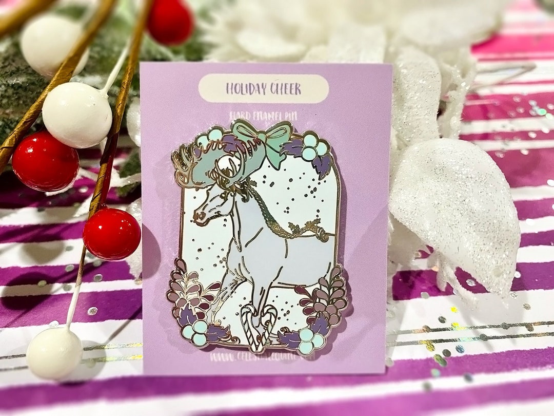 Holiday Cheer Periwinkle Fantasy Horse Hard Enamel Pin - Etsy